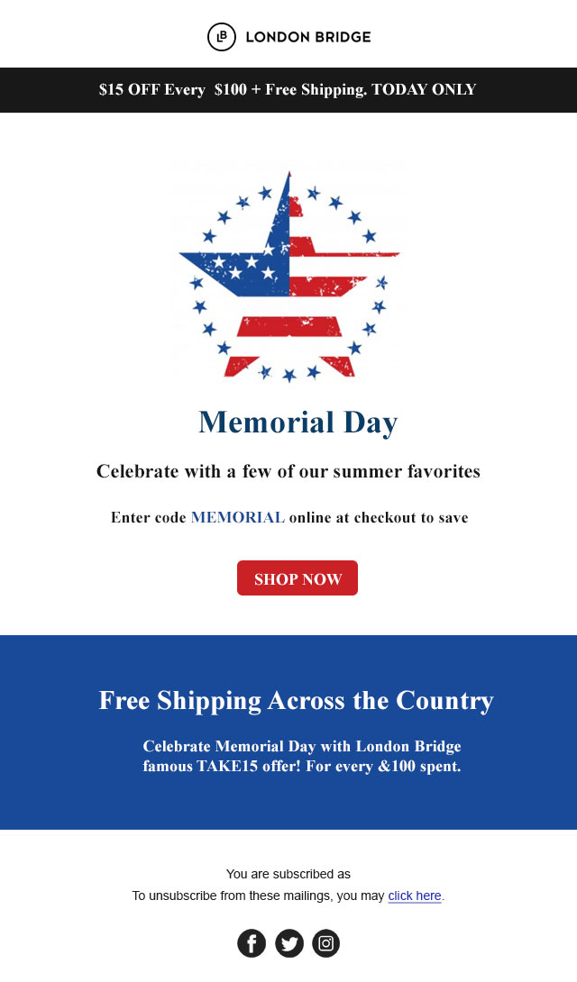 Elegant Memorial Day Email Template